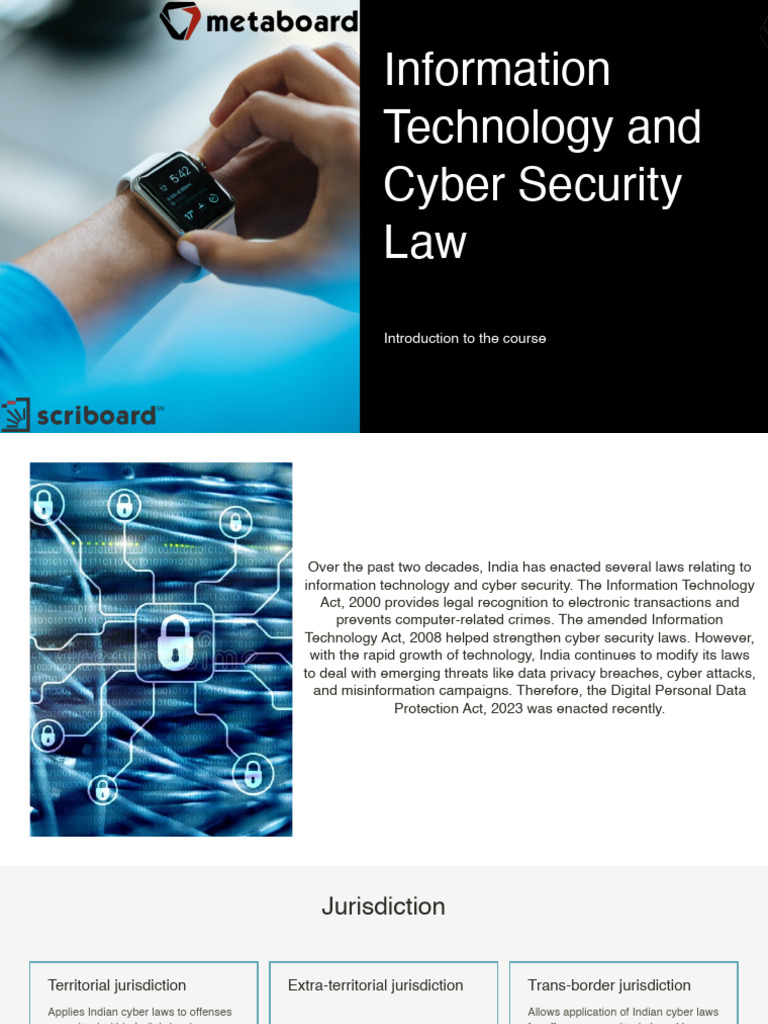 Information Technology and Cyber Security Law | PDF