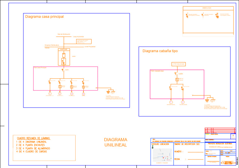 Diagrama Unilineal San Vicente Parcela #61 | PDF | Ingenieria Eléctrica | Cableado eléctrico