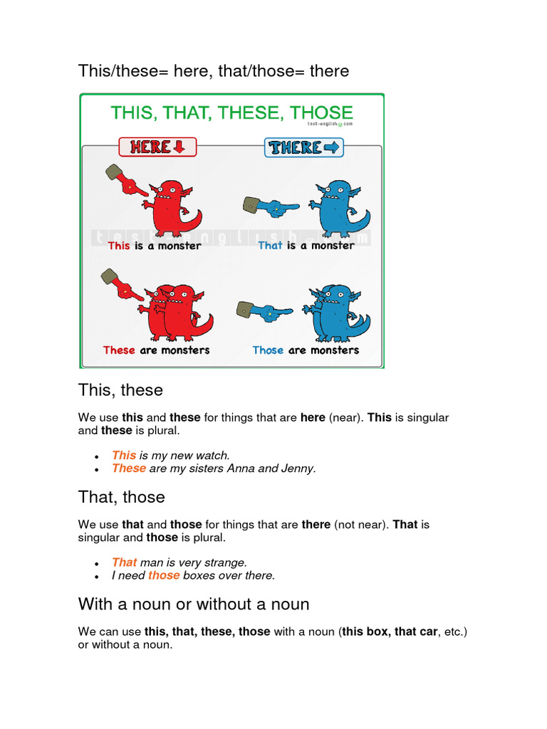 This, That, These and Those | PDF