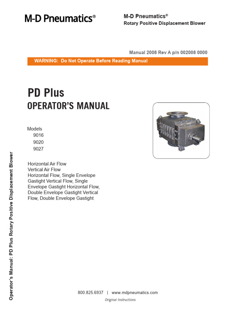 2008 PD Plus 9000 Series Manual Rev A 041921 | PDF | Valve | Pump