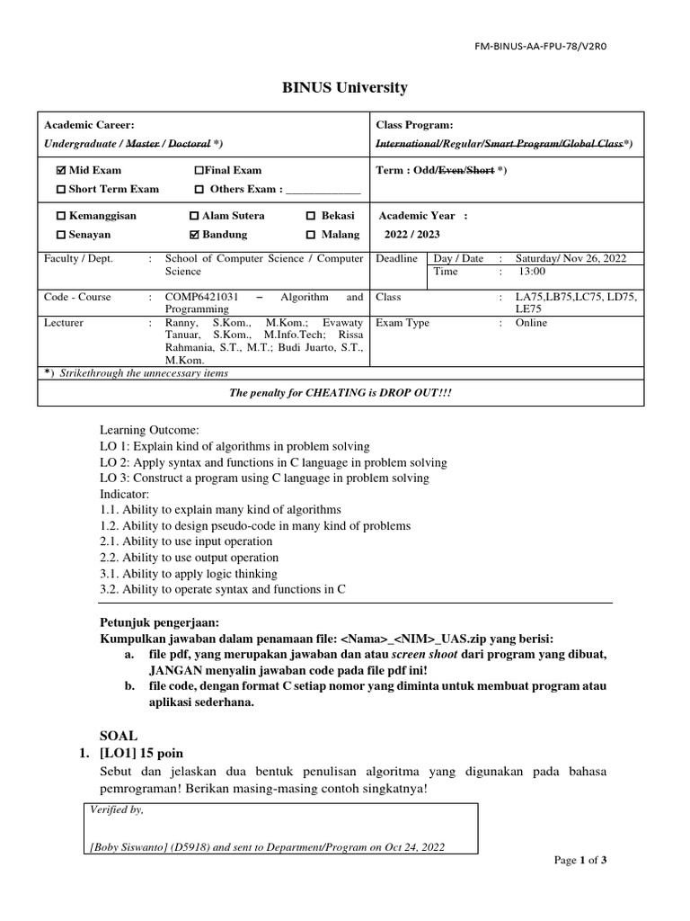 UTS Alpro Online | PDF