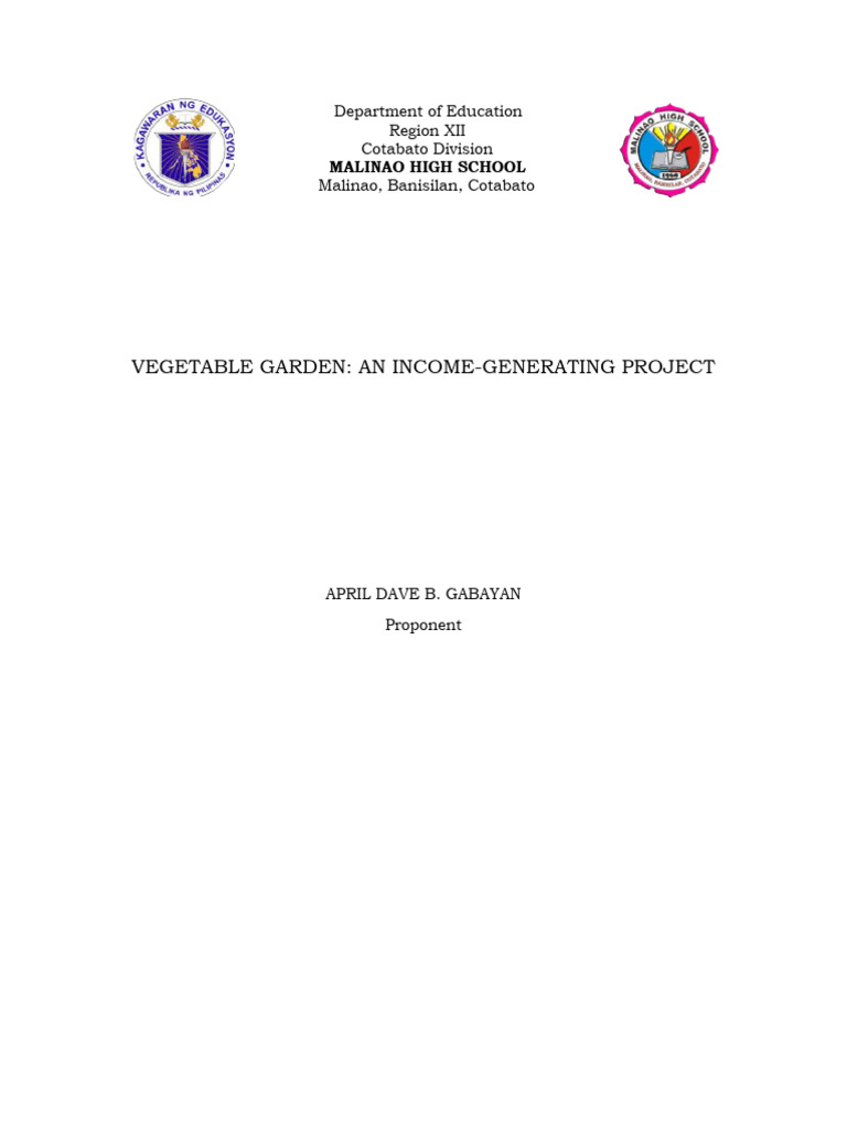 Income Generating Project Proposal S.Y. 2022-2023 HE Garden | PDF ...