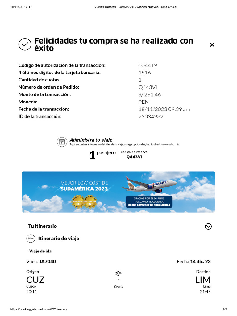 Vuelos Baratos - JetSMART Aviones Nuevos - Sitio Oficial | PDF | Aviación | Aeronave