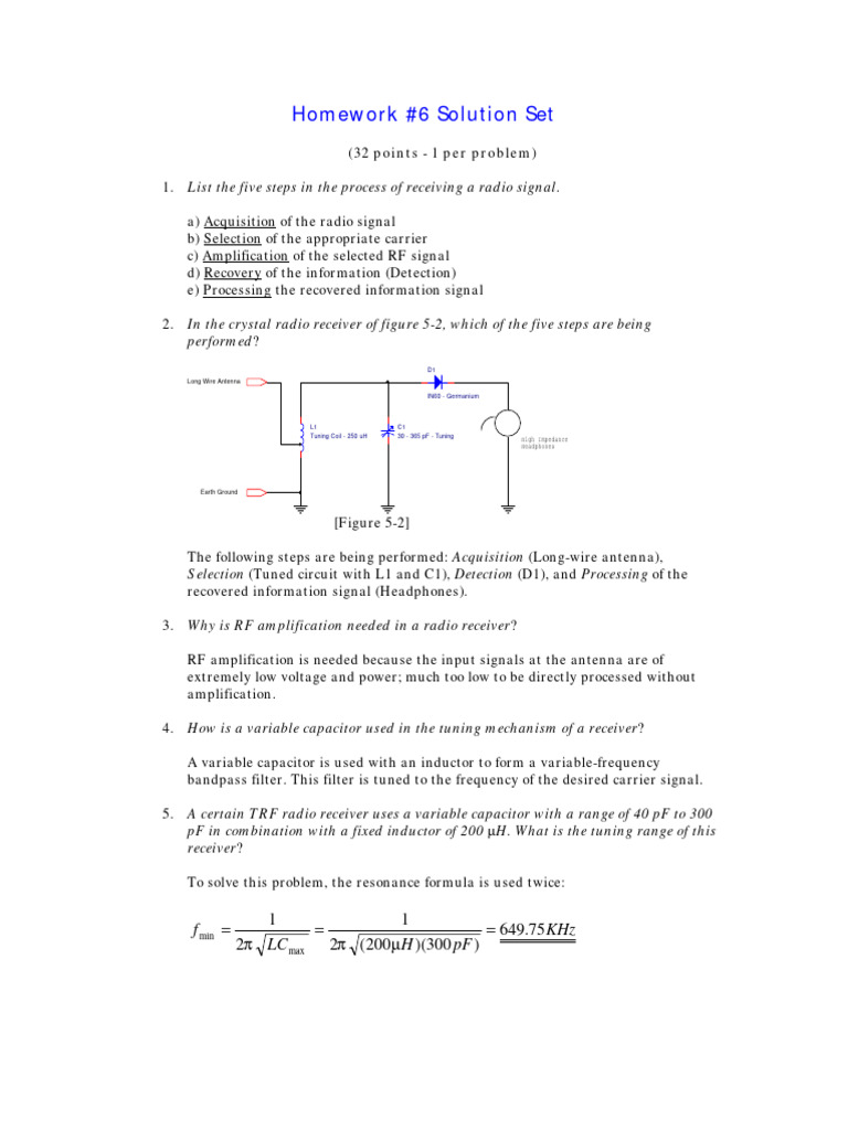 Homework | PDF | Detector (Radio) | Broadcast Engineering