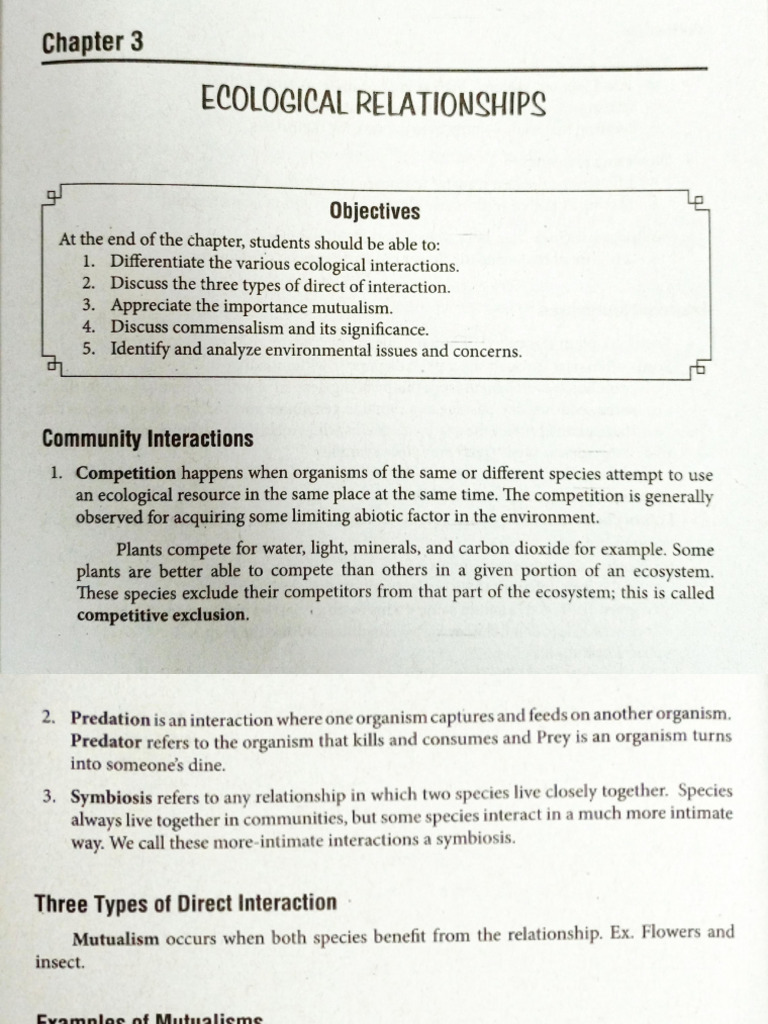 Chapter 3 Ecological Relatioships | PDF