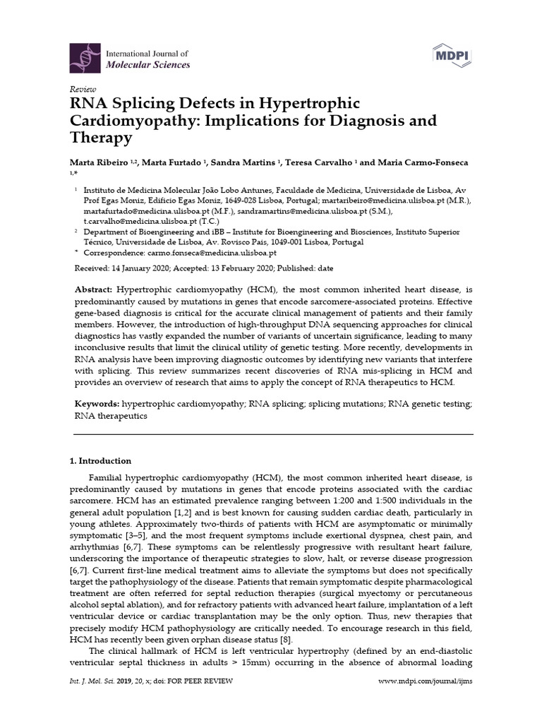 2020 - Ribeiro - RNA Splicing Defects in HCM Implications For Diagnosis ...