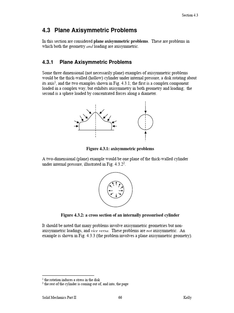 Plane Axisymmetric Problems in Mechanics | PDF | Stress (Mechanics ...