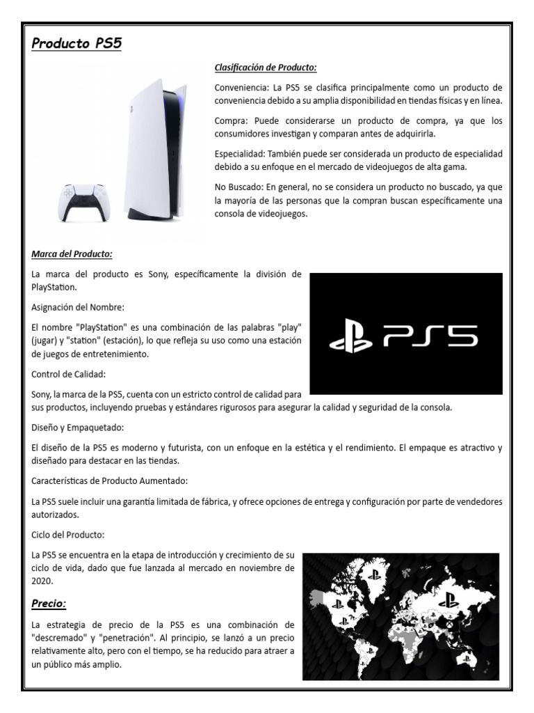 Producto PS5 | PDF | Producto (Negocio) | Videojuegos