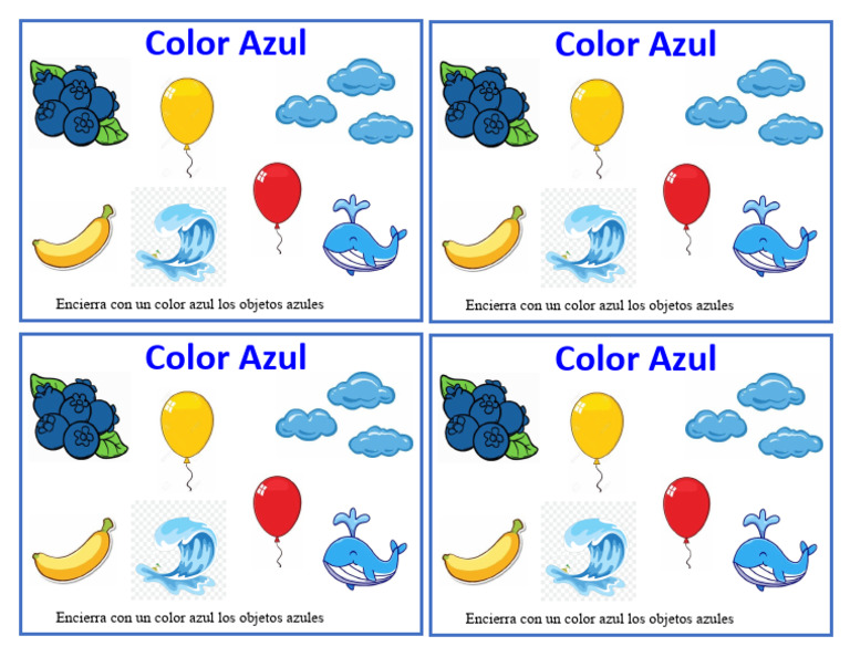 Objetos Azules para Encerrar y Colorear | PDF