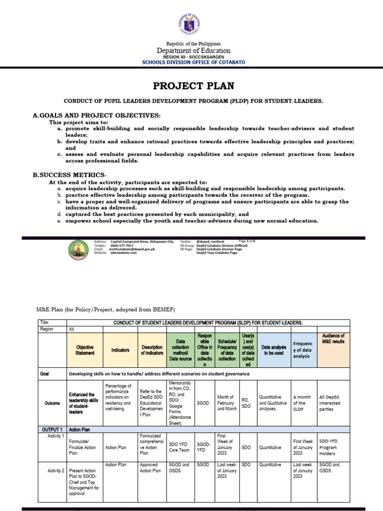 PLDP Project Plan | PDF | Leadership