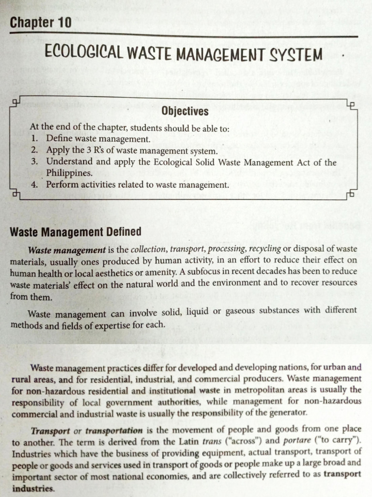 Chapter 10 Ecological Waste Management System | PDF