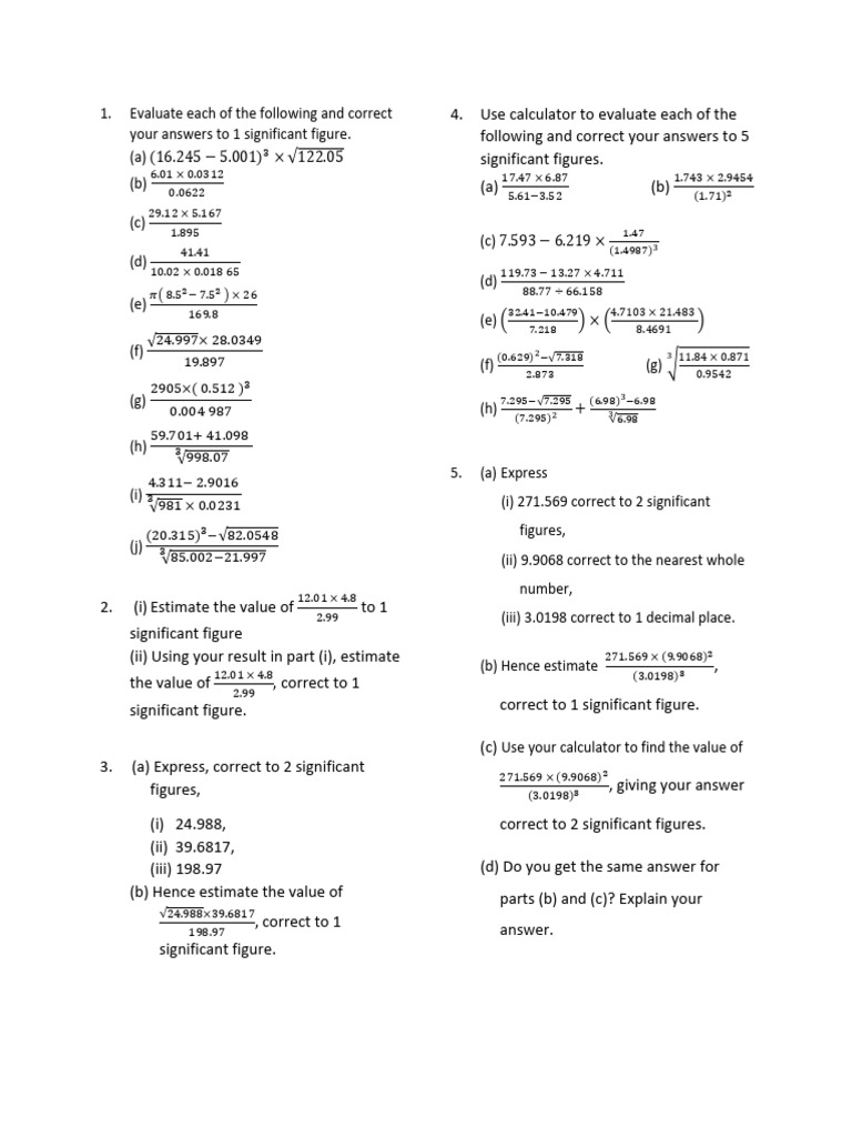 03 - Bapproximation and Estimation (Intermediate) | PDF | Significant Figures | Area