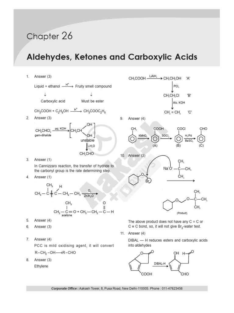 JEE Chemistry: Aldehydes & Acids | PDF | Carboxylic Acid | Aldehyde