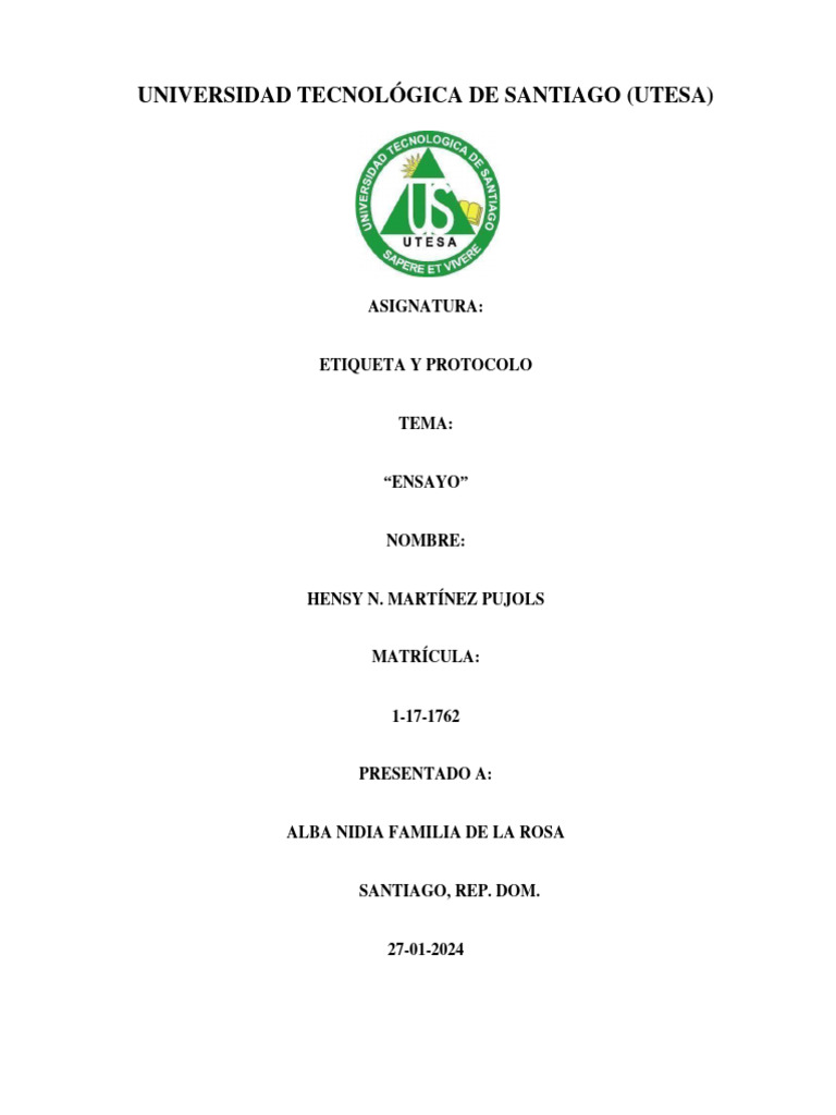 Ensayo El Protocolo | PDF