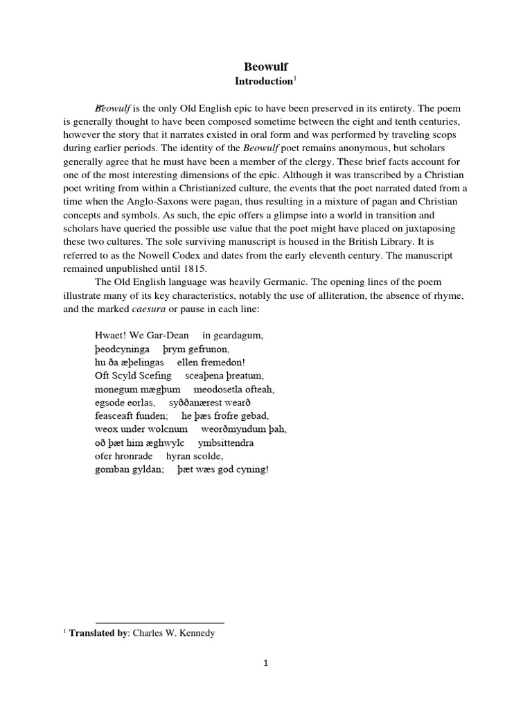 Beowulf | PDF | Beowulf