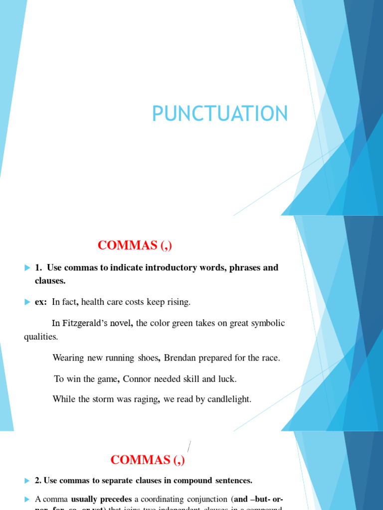 Punctuation Usage Guide | PDF | Comma | Syntax