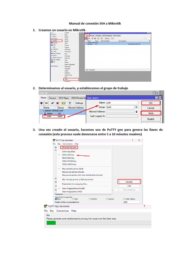 Manual de Conexión SSH A Mikrotik | PDF