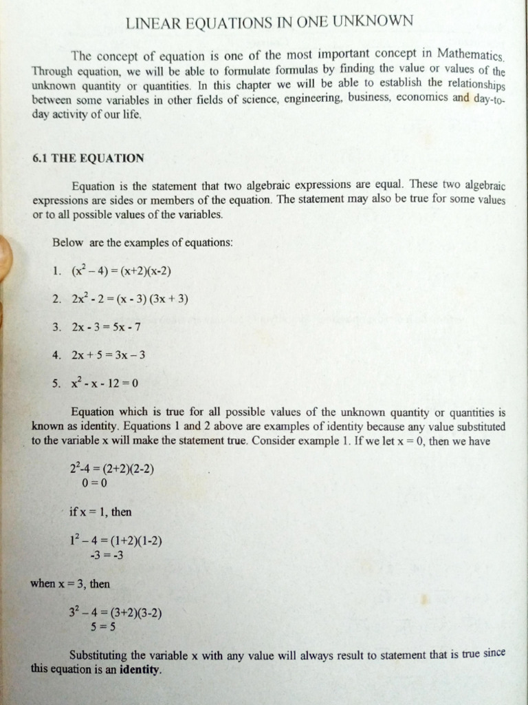 4 Equation and Inequalities | PDF