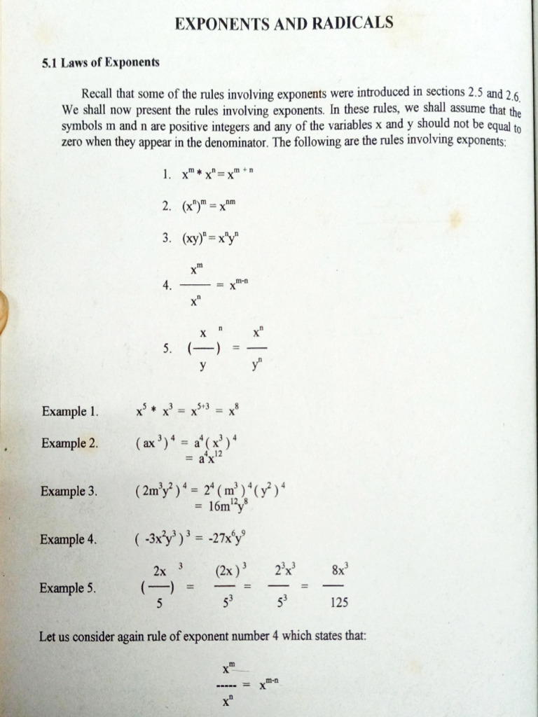 3 Exponents and Radicals | PDF
