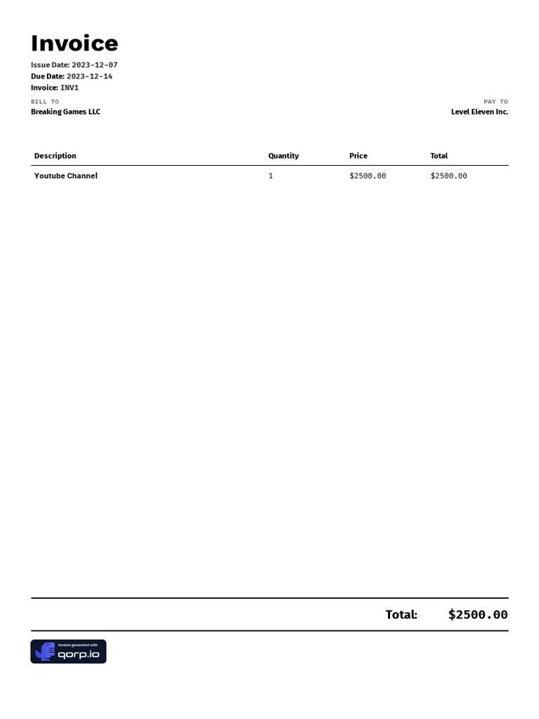 Invoice-INV-1 | PDF