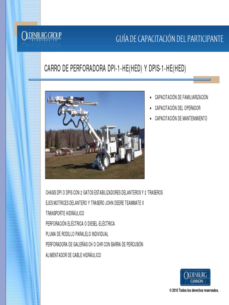 Guia de Capacitación Del Participante (DPI-1-HE - HED y DPIS-1-HE - HED) | PDF | Perforación | Eje