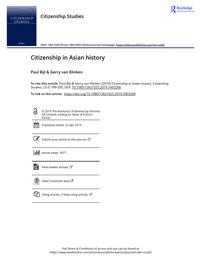 Citizenship Practices in Asian History | PDF | Citizenship | Ideologies