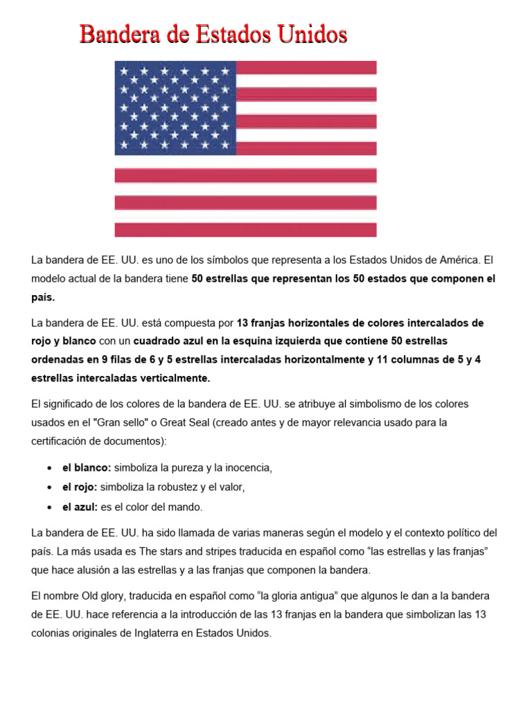 Significado De Los Símbolos De La Bandera De Estados Unidos HISTORIA