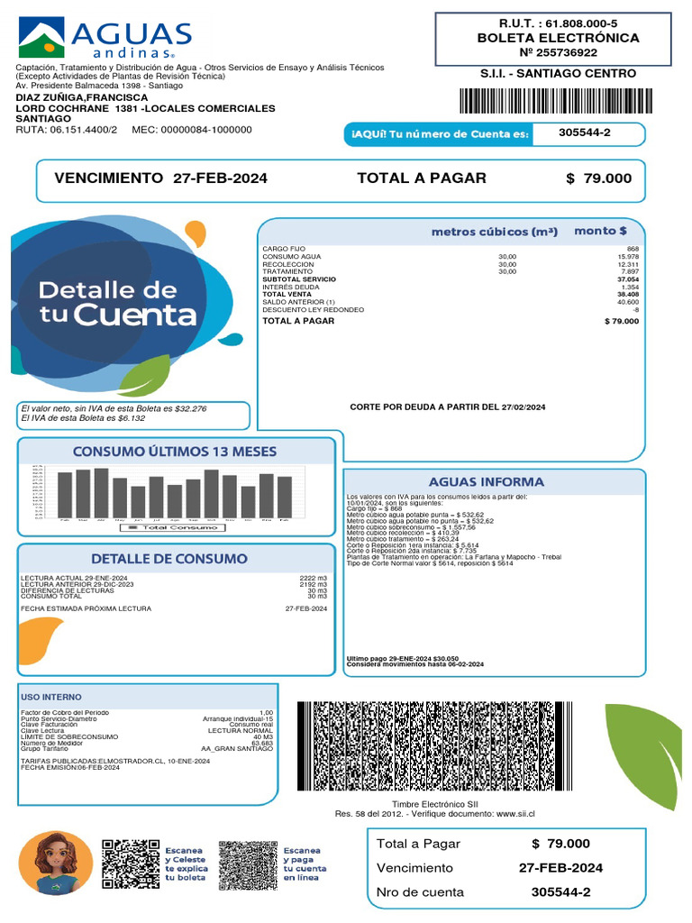 Recibo de Agua | PDF | Administracion del Agua | Suministro de agua