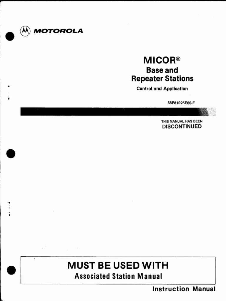 Motorola - Micor Base and Repeater Stations Control and Applications ...