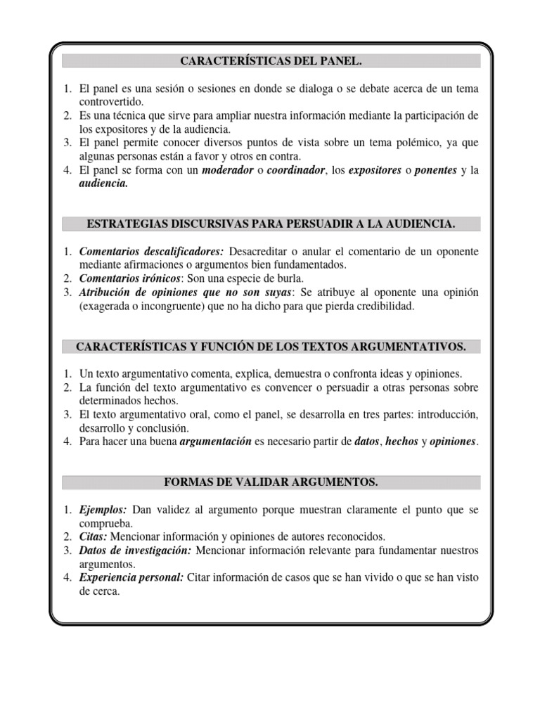 Caracteristicas Del Panel | PDF