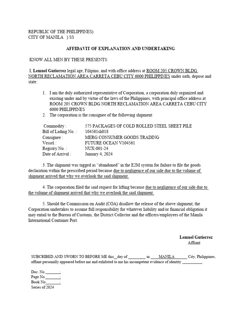 Affidavit of Explanation | Download Free PDF | Affidavit | Philippines