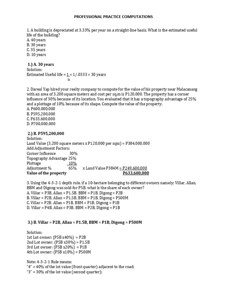 Professional Practice Computation Explanation | PDF | Interest | Real ...