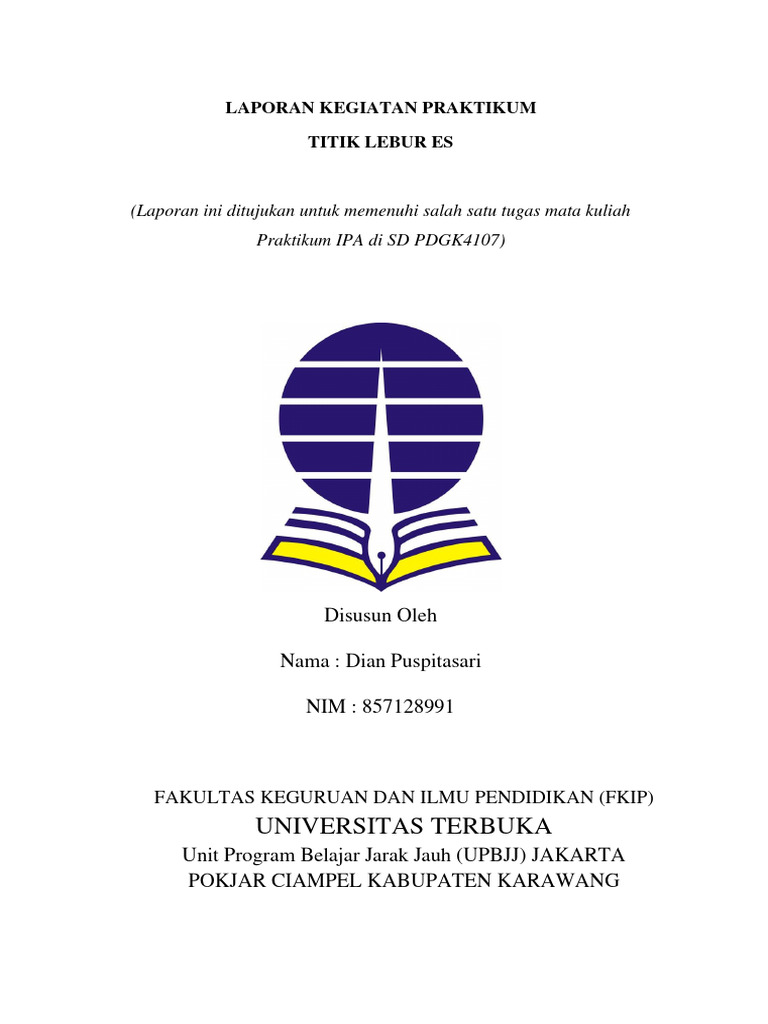 Dian Puspitasari - 8578991 - Titik Lebur Es | PDF | Sains & Matematika