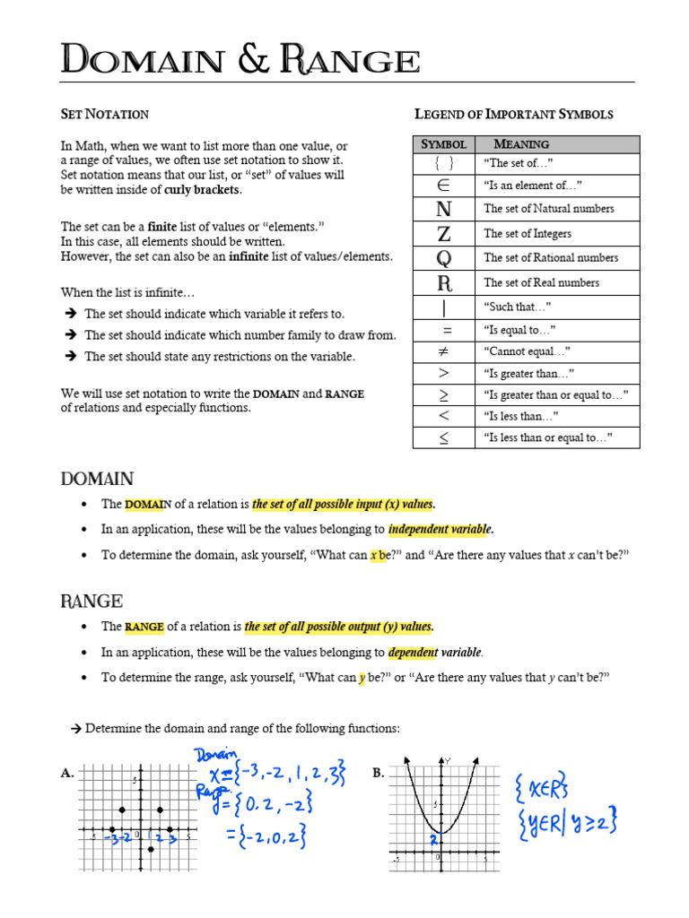 6 Domain and Range Araya Feb1 | PDF | Set (Mathematics) | Function ...