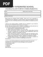 Feedback Form For Parents and Learners | PDF