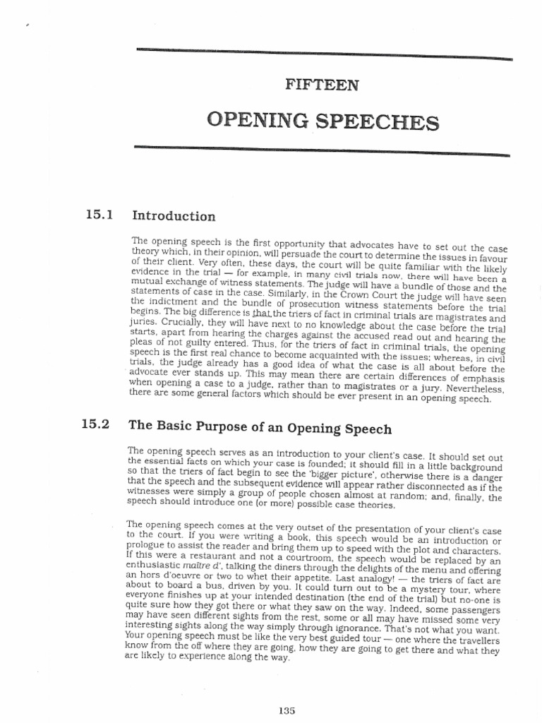 Trial Ad II - Opening Speeches - Reading | PDF