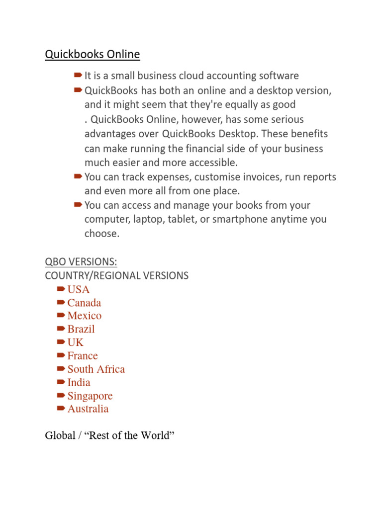 Pointers in Quickbooks Online | PDF
