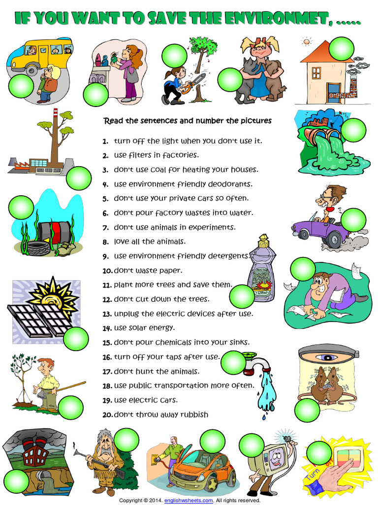 If You Want To Save The Environment Imperatives Esl Worksheet | PDF ...