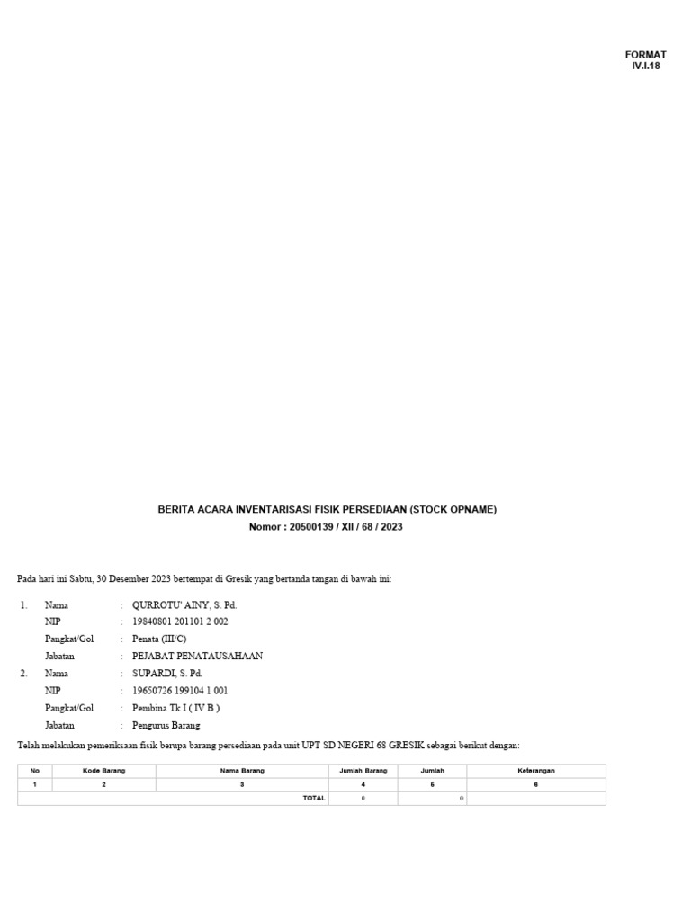 Sistem Informasi Manajemen Barang Daerah (SIMBADA) Kabupaten Gresik 5.0 | PDF