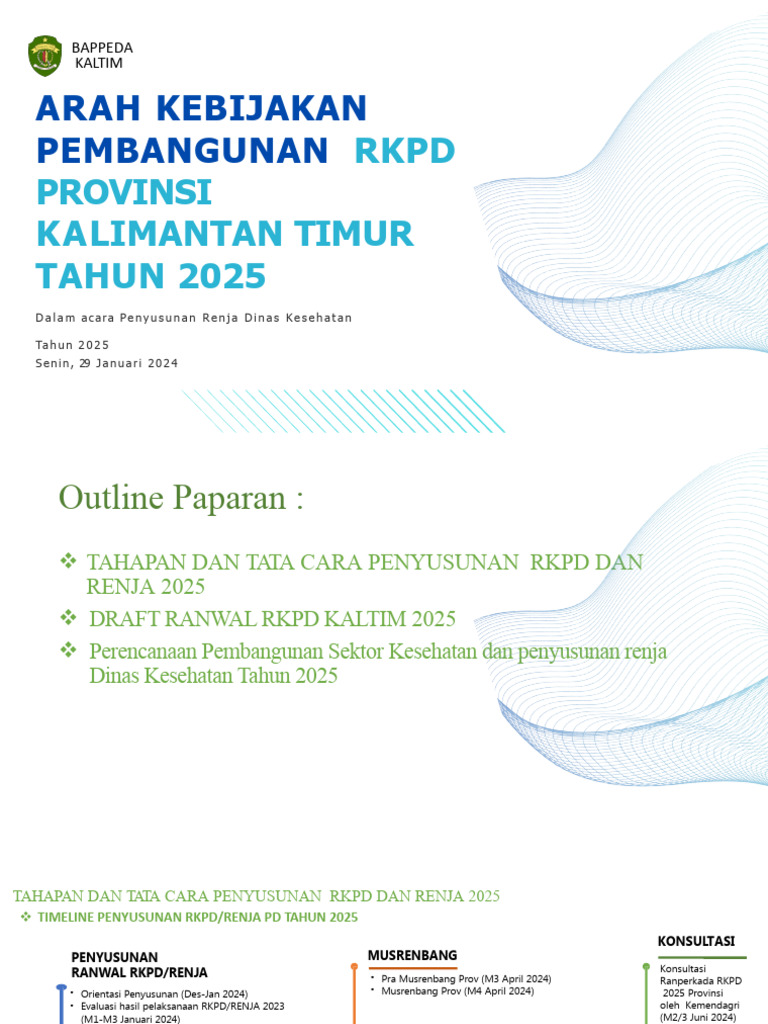 Paparan Penyusunan Renja Dinkes 2025 | PDF