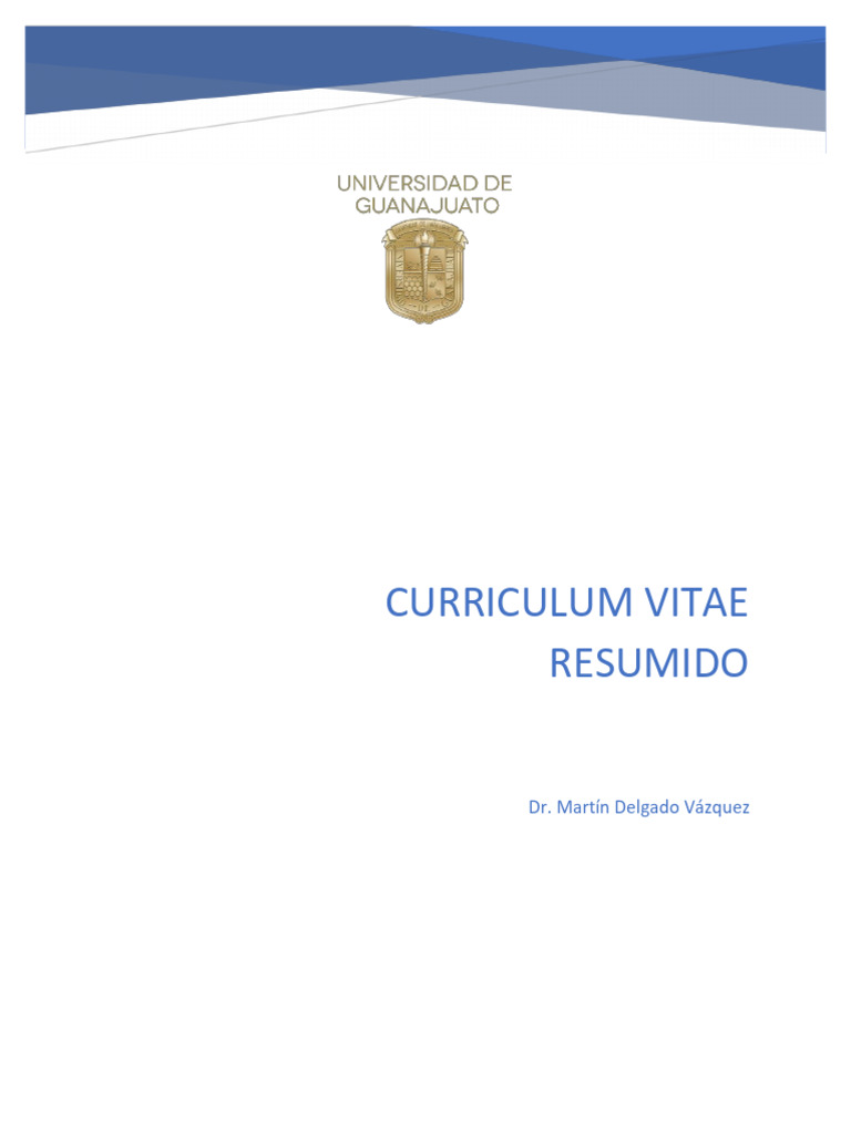 CV Dr. Martín Delgado Vázquez | PDF | Salud y bienestar | Estilo de vida