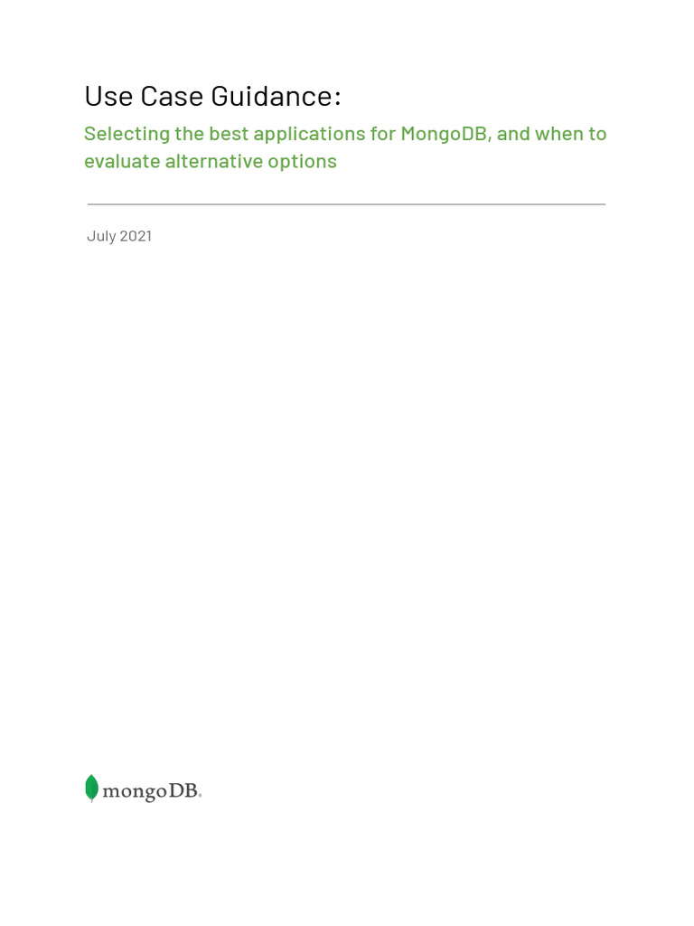Mongodb Use Case Guidance | PDF | Databases | Mongo Db