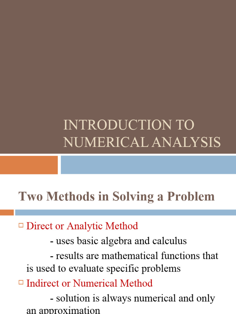 Introduction To Numerical Analysis With Examples Pdf Numerical Analysis Mathematical Analysis