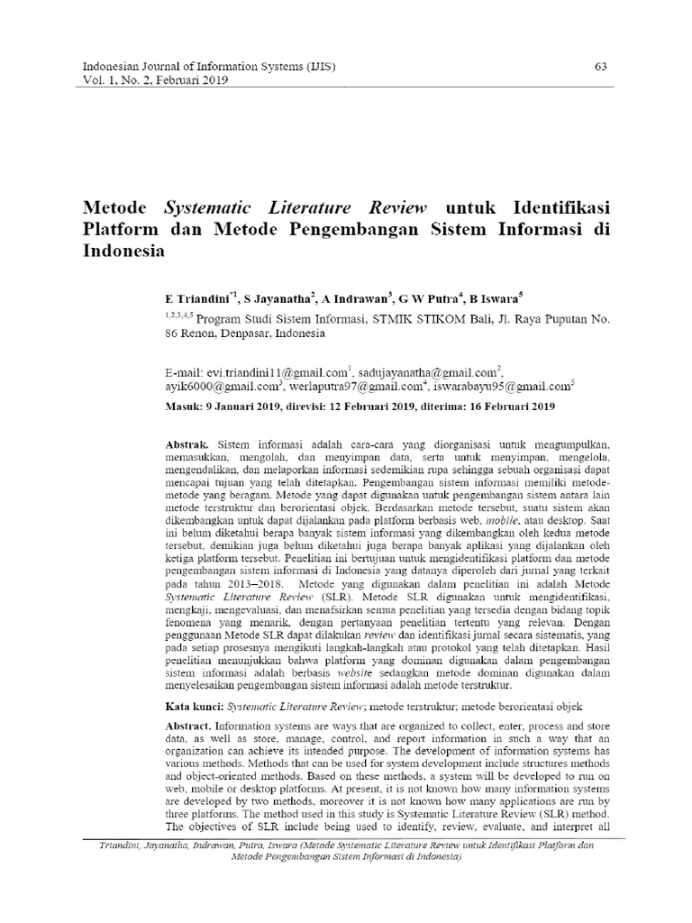 Metode Systematic Literature Review Untuk Identifikasi Platform Dan Metode Pengembangan Sistem ...