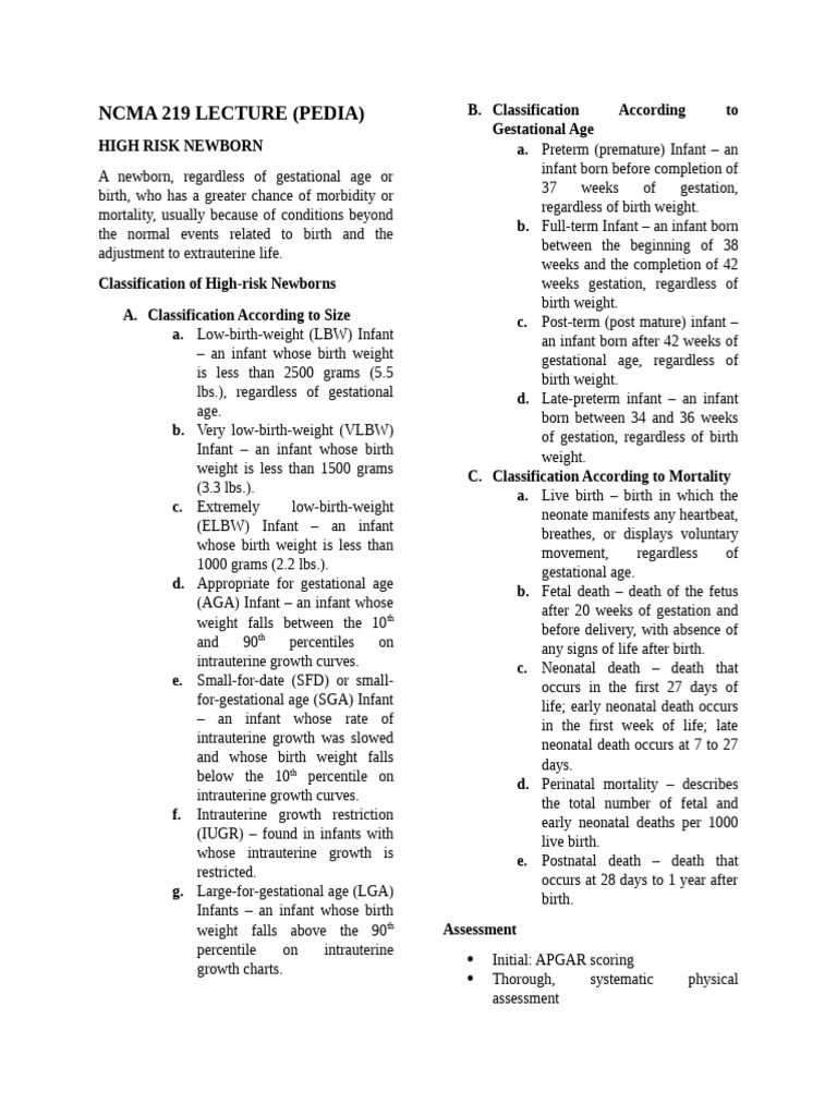 Ncma 219 Lecture Pedia Reviewer Prelims | PDF | Attention Deficit Hyperactivity Disorder ...