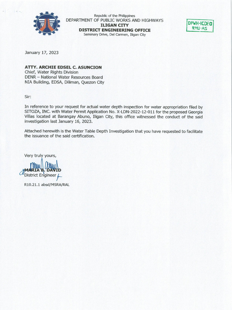 DPWH Inspection Report | PDF