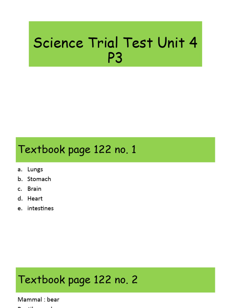 Science Trial Test Unit 4 | PDF | Amphibian | Heart