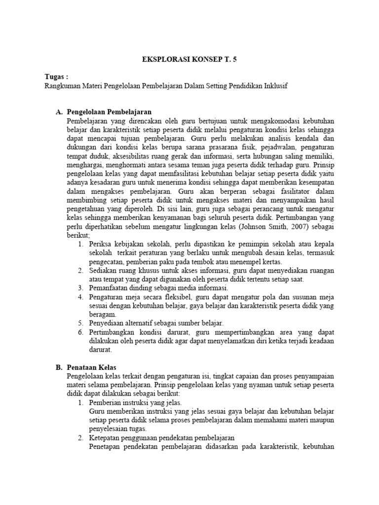 Eksplorasi Konsep T.5 Pend Inklusi | PDF