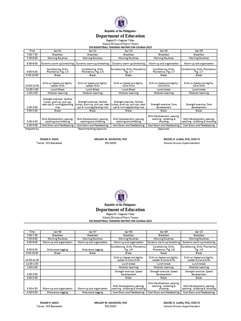 Training-Matrix 3X3 Basketball | PDF