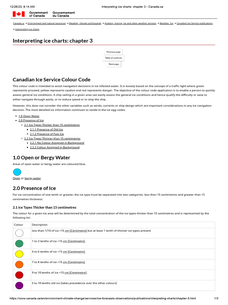 Interpreting Ice Charts - Chapter 3 - Canada - Ca | PDF | Ice | Water
